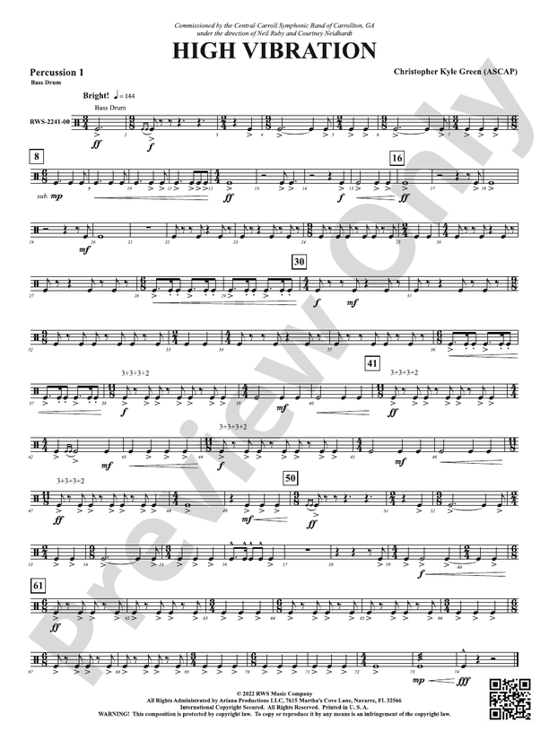 High Vibration: 1st Percussion: 1st Percussion Part: Christopher Kyle ...