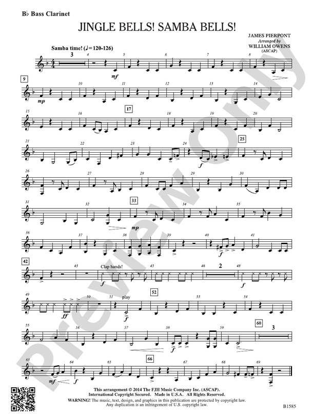 Jingle Bells! Samba Bells!: B-flat Bass Clarinet: B-flat Bass Clarinet ...