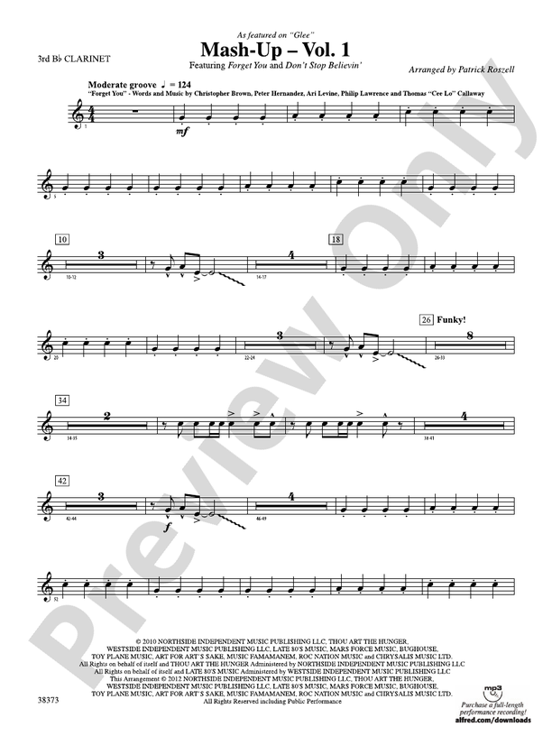 Mash-Up – Vol. 1: 3rd B-flat Clarinet: 3rd B-flat Clarinet Part - Digital Sheet Music Download