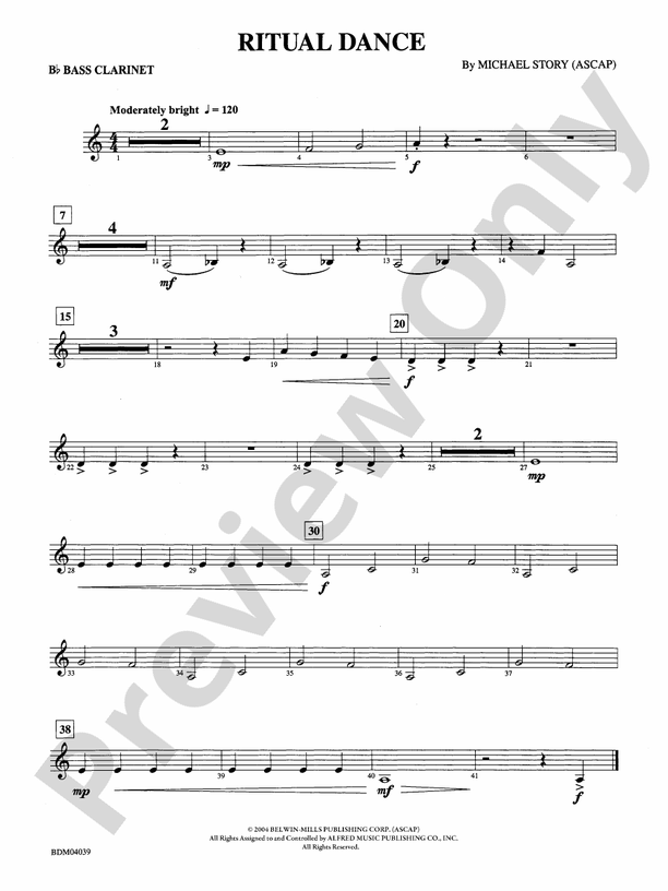 Ritual Dance: B-flat Bass Clarinet: B-flat Bass Clarinet Part - Digital ...