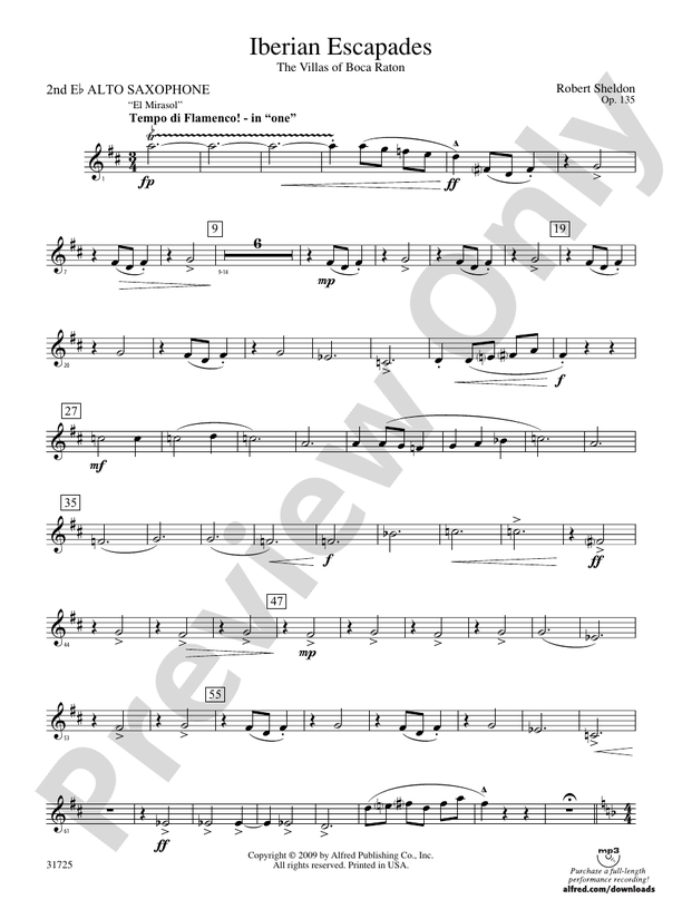 Iberian Escapades: 2nd E-flat Alto Saxophone: 2nd E-flat Alto Saxophone Part - Digital Sheet ...