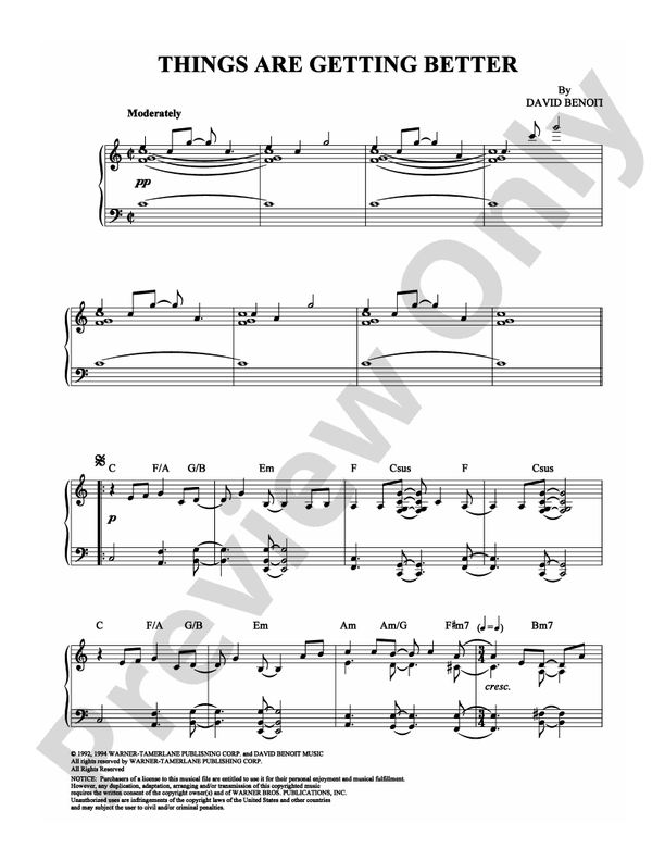 Things Are Getting Better: Piano: David Benoit - Digital Sheet Music ...