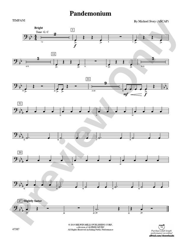 Pandemonium: Timpani: Timpani Part - Digital Sheet Music Download