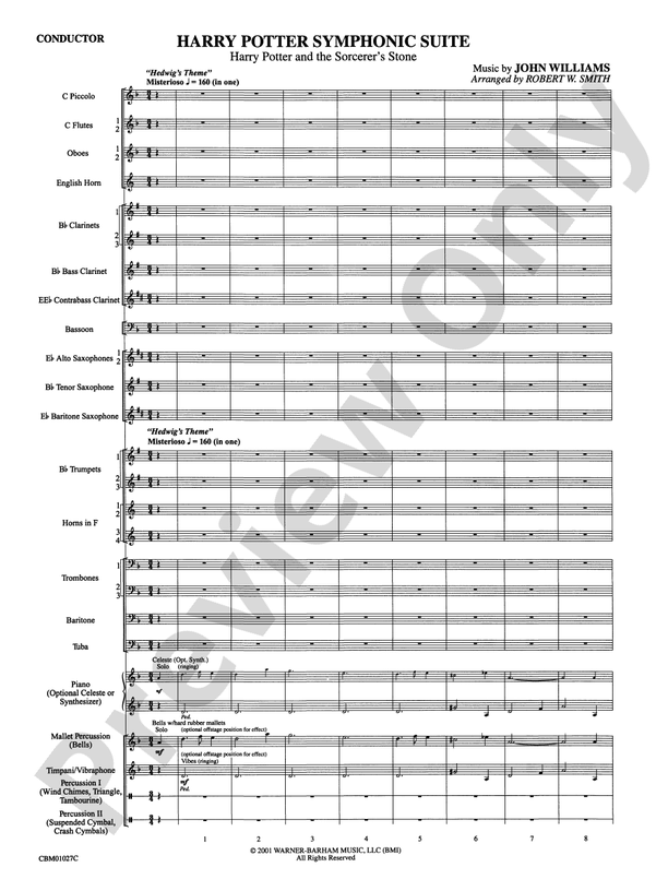 Harry Potter Symphonic Suite: Score: Concert Band Score - Digital Sheet ...
