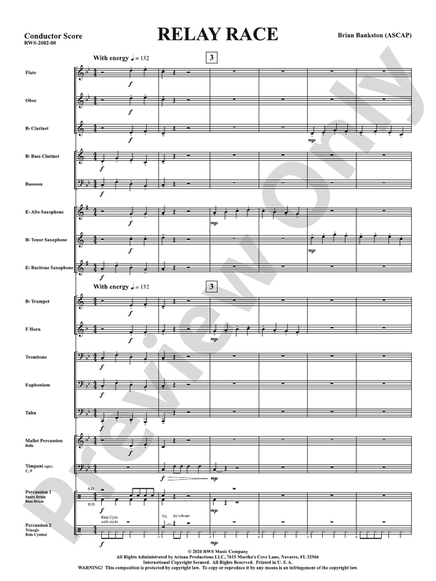 Relay Race: Score: Concert Band Score: Brian Bankston - Digital Sheet ...