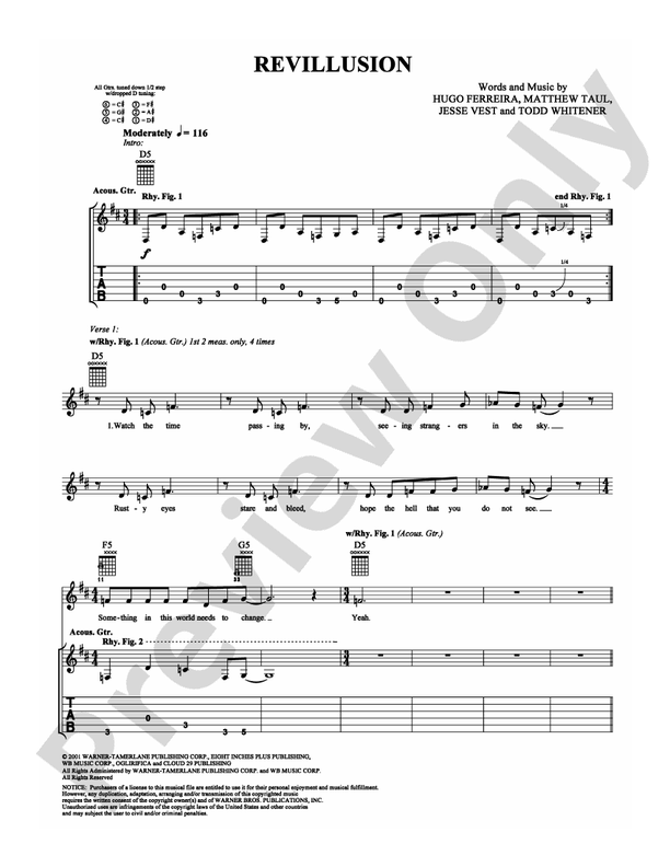 Revillusion: Guitar TAB: Tantric - Digital Sheet Music Download