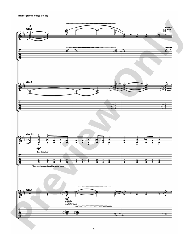 Get Over It: Guitar TAB: Eagles - Digital Sheet Music Download