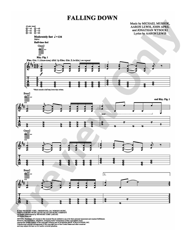Falling Down: Guitar TAB: Staind - Digital Sheet Music Download