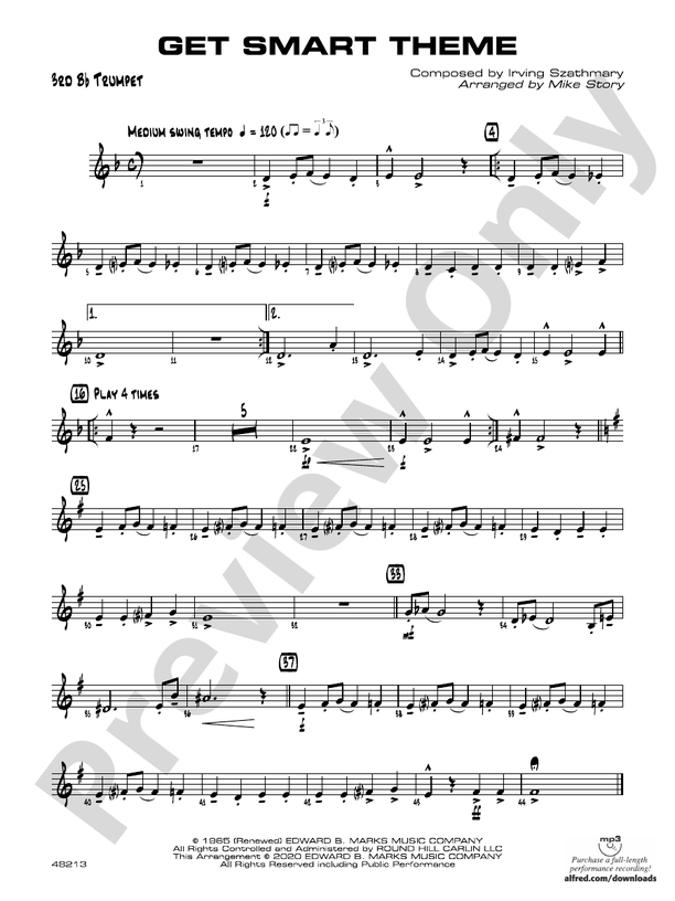 Get Smart Theme: 3rd B-flat Trumpet: 3rd B-flat Trumpet Part - Digital ...