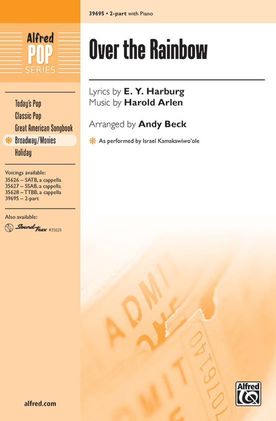 Over the Rainbow: 2-Part Choral Octavo: Harold Arlen - Digital Sheet Music Download