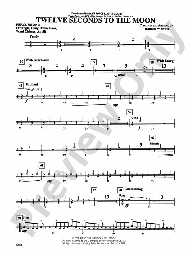 Twelve Seconds to the Moon: 3rd Percussion: 3rd Percussion Part - Digital Sheet Music Download