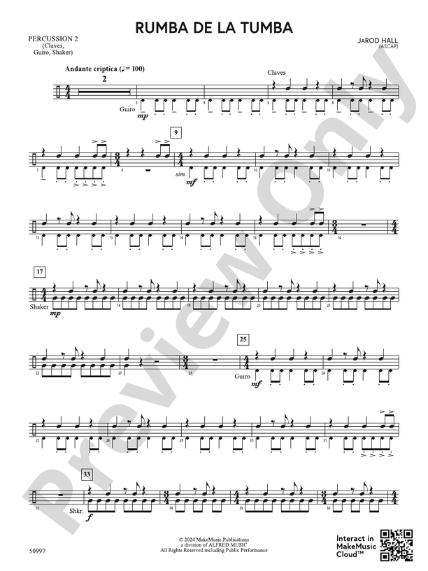 Rumba de la Tumba: 2nd Percussion: 2nd Percussion Part - Digital Sheet ...