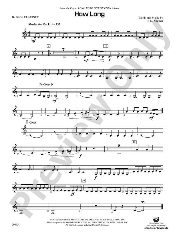 How Long: B-flat Bass Clarinet: B-flat Bass Clarinet Part - Digital ...