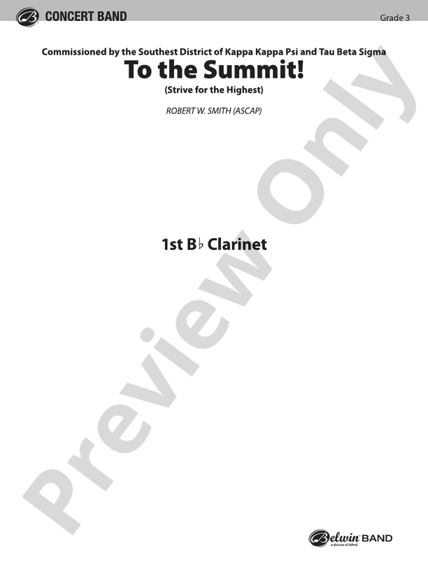 To the Summit! (Strive for the Highest): 1st B-flat Clarinet: 1st B ...
