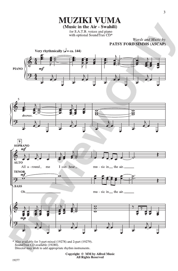 Muziki Vuma: SATB Choral Octavo: Patsy Ford Simms - Digital Sheet Music ...