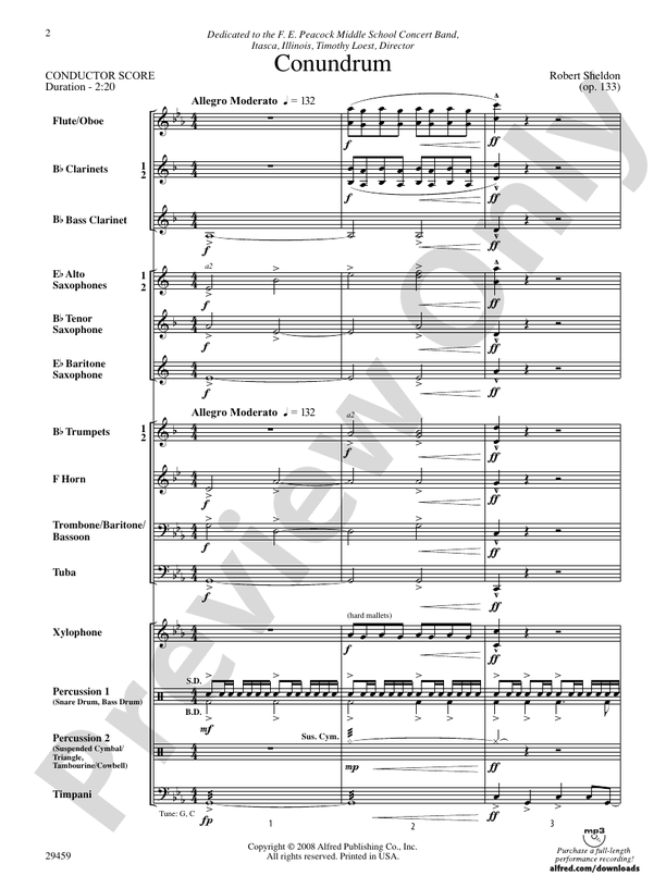 Conundrum: Score: Concert Band Score - Digital Sheet Music Download
