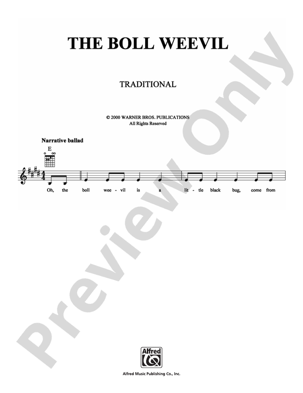 The Boll Weevil: Lead Sheet: Traditional - Digital Sheet Music Download