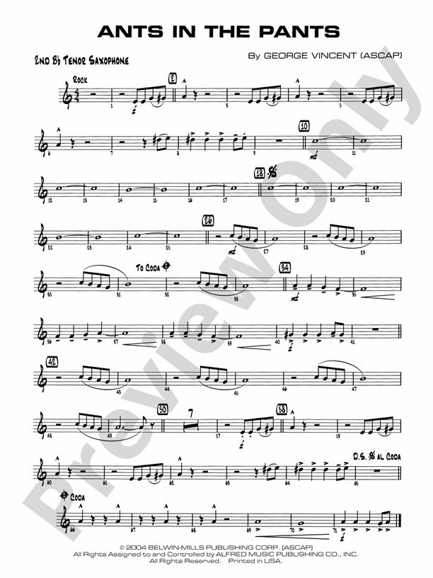 Ants in the Pants: 2nd B-flat Tenor Saxophone: 2nd B-flat Tenor ...