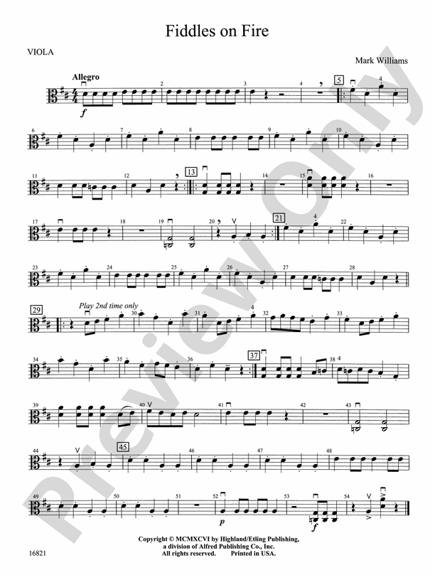 Fiddles on Fire: Viola: Viola Part - Digital Sheet Music Download