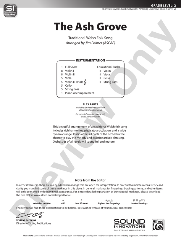 The Ash Grove: Score: String Orchestra Score - Digital Sheet Music Download