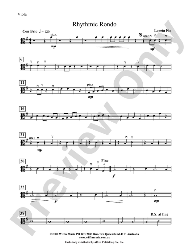 Rhythmic Rondo: Viola: Viola Part - Digital Sheet Music Download