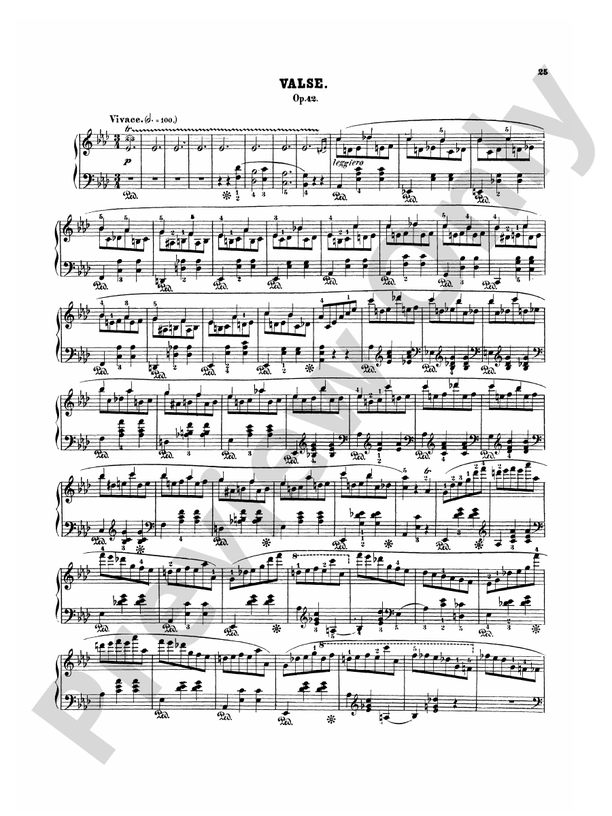 Chopin: Waltzes (Ed. Eduard Mertke): No. 5, Valse, Op. 42 Part - Digital Sheet Music Download