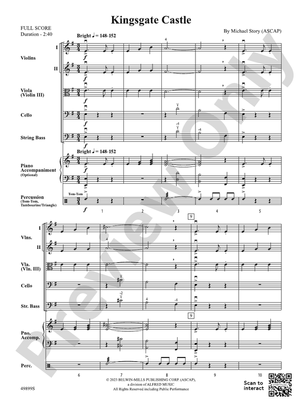 Kingsgate Castle: String Orchestra Conductor Score & Parts: Michael ...