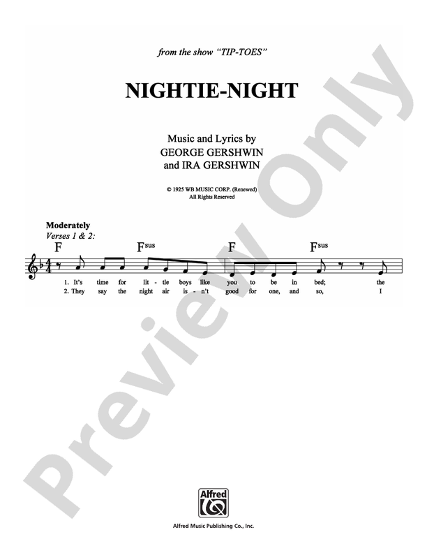 Nightie-Night: Lead Sheet: George Gershwin - Digital Sheet Music Download