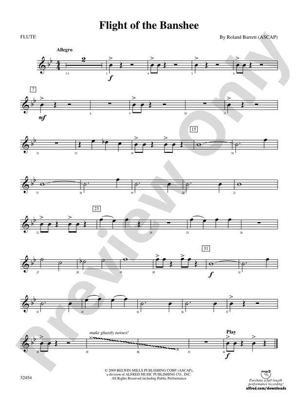 Flight of the Banshee: Flute: Flute Part - Digital Sheet Music Download