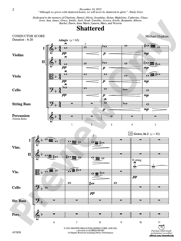 Shattered: Score: String Orchestra Score - Digital Sheet Music Download