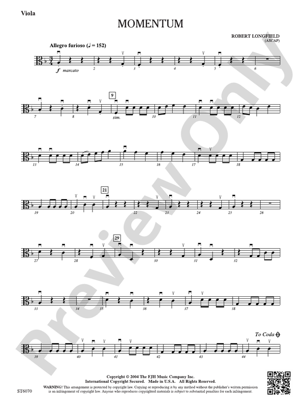 Momentum: Viola: Viola Part: Robert Longfield - Digital Sheet Music ...