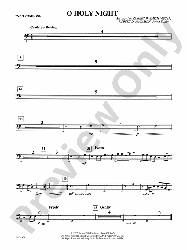 O Holy Night: 2nd Trombone: 2nd Trombone Part - Digital Sheet Music Download