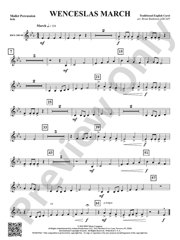 Wenceslas March: 1st Mallet Percussion: 1st Mallet Percussion Part ...