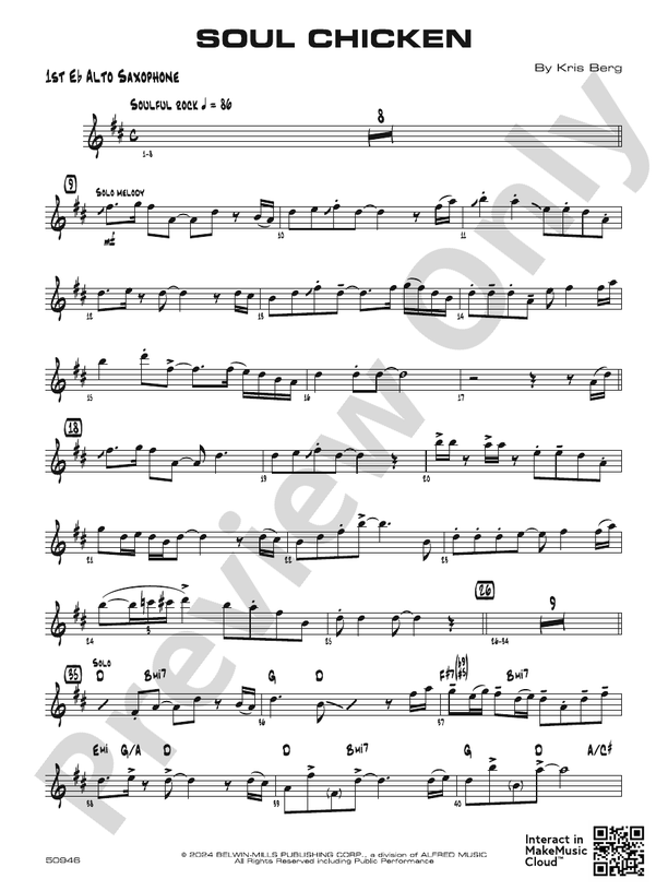 Soul Chicken: E-flat Alto Saxophone: E-flat Alto Saxophone Part ...