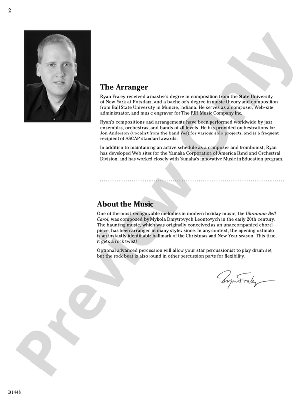 Bell Carol Rock: Score: Concert Band Score: Mykola Dmytrovych ...