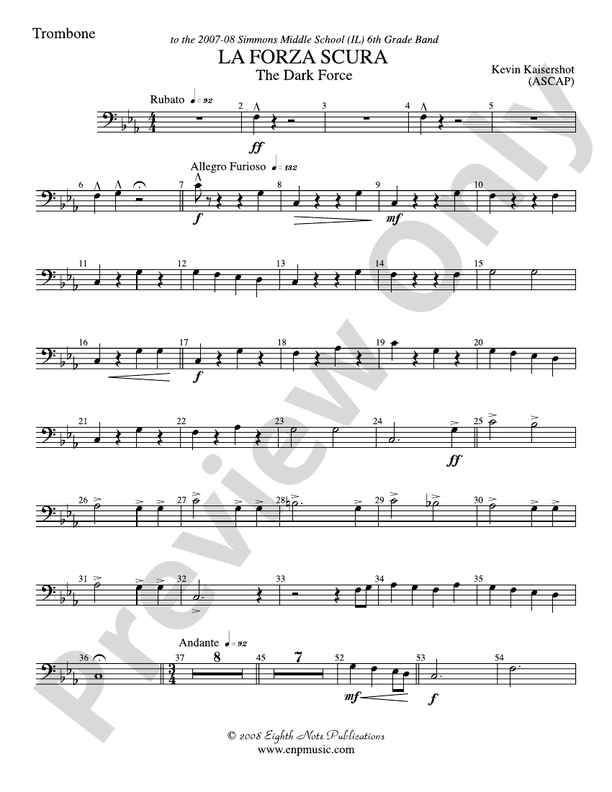 La Forza Scura (The Dark Force): 1st Trombone: 1st Trombone Part - Digital Sheet Music Download