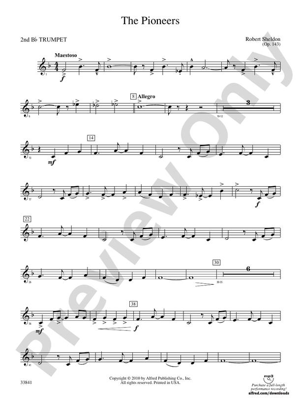 The Pioneers: 2nd B-flat Trumpet: 2nd B-flat Trumpet Part - Digital ...