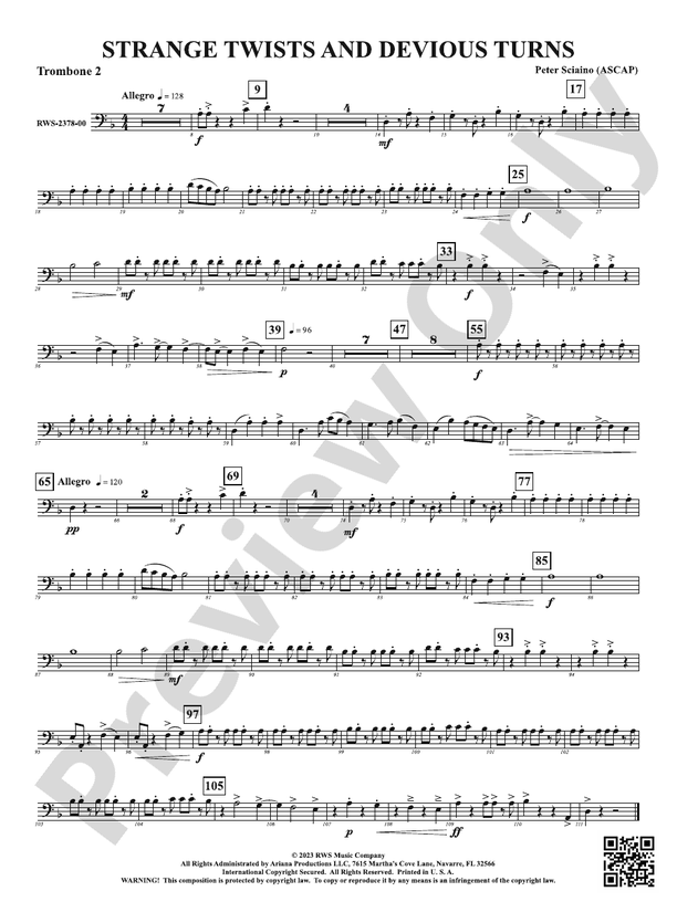 Strange Twists and Devious Turns: 2nd Trombone: 2nd Trombone Part ...