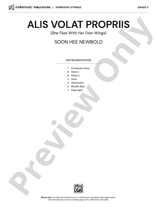 Alis Volat Propriis: Score: String Orchestra Score - Digital Sheet ...