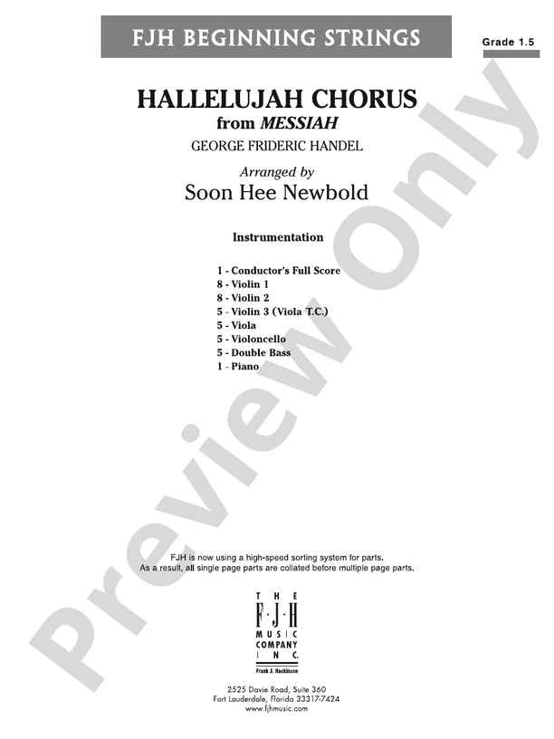 Hallelujah Chorus from Messiah: String Orchestra Conductor Score & Parts: George Frideric Handel ...