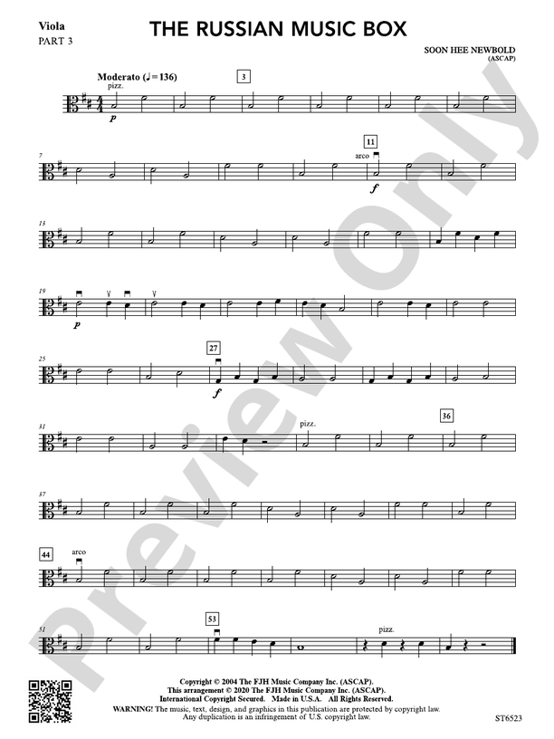 The Russian Music Box: Part 3 Viola: Part 3 Viola Part: Soon Hee ...