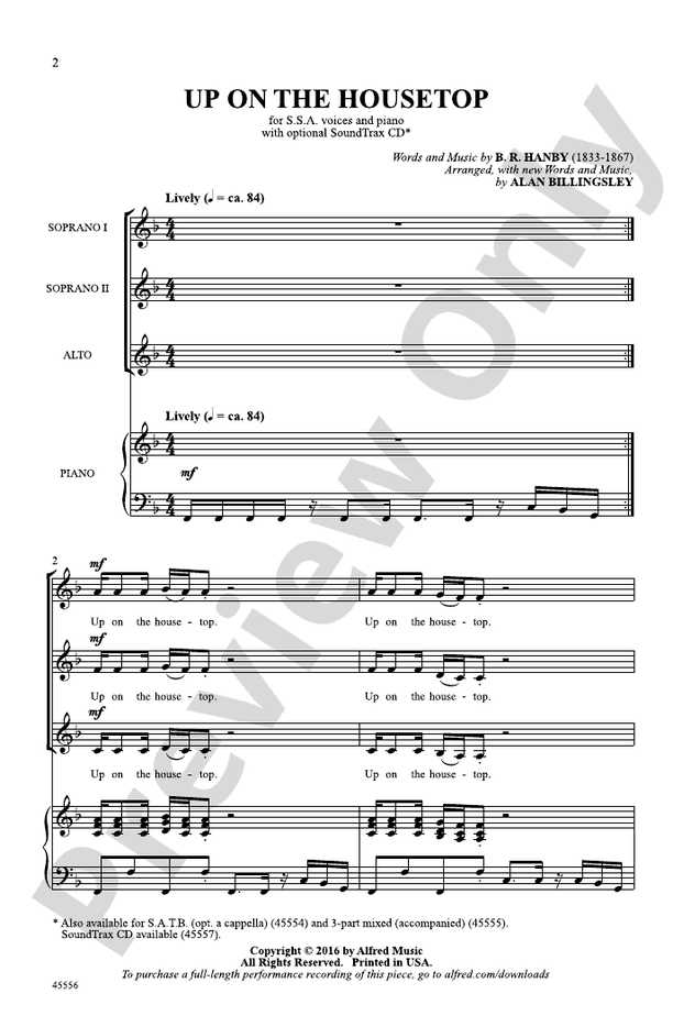 Up on the Housetop: SSA Choral Octavo - Digital Sheet Music Download