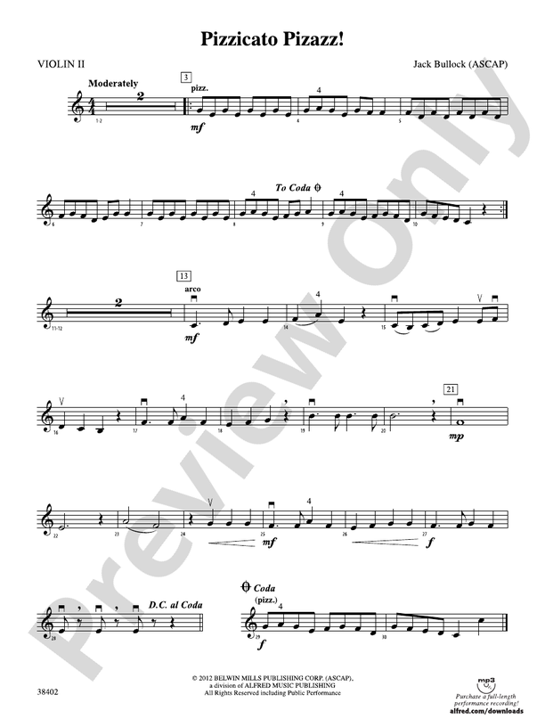 Pizzicato Pizazz!: 2nd Violin: 2nd Violin Part - Digital Sheet Music Download