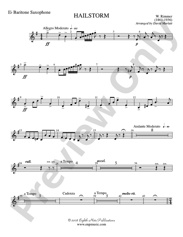Hailstorm Solo Cornet And Concert Band E Flat Baritone Saxophone E