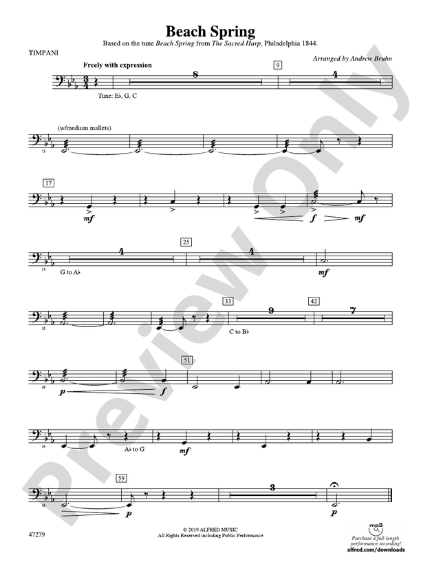 Beach Spring: Timpani: Timpani Part - Digital Sheet Music Download