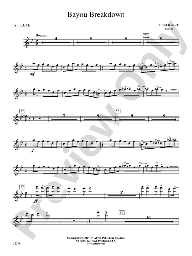 Bayou Breakdown: Flute: Flute Part - Digital Sheet Music Download