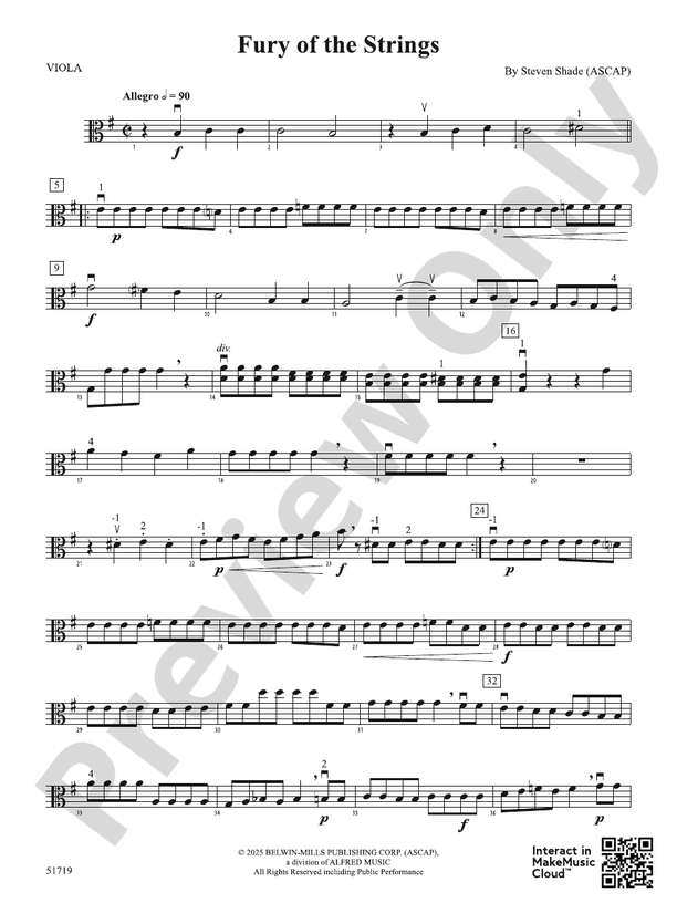 Fury of the Strings: Viola: Viola Part - Digital Sheet Music Download