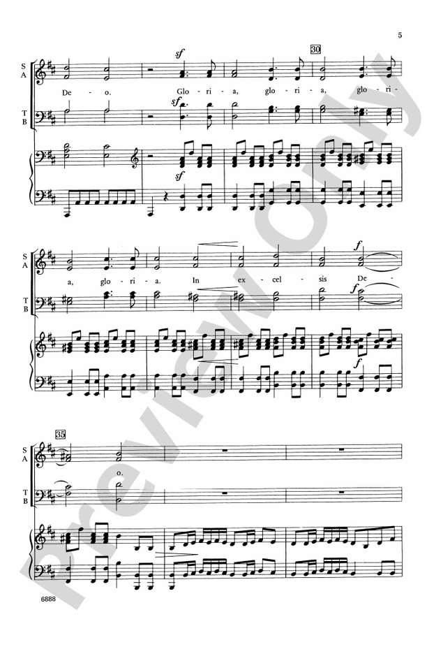 Gloria Selections From 3 Movements Satb Choral Octavo Antonio Vivaldi Digital Sheet Music