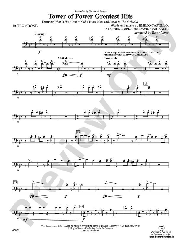 Tower of Power Greatest Hits: 1st Trombone: 1st Trombone Part - Digital ...
