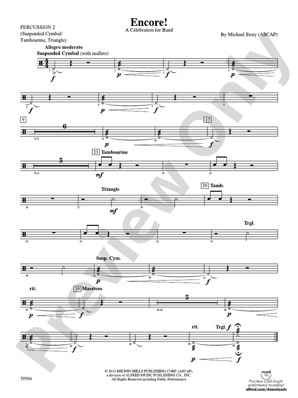 Encore!: 2nd Percussion: 2nd Percussion Part - Digital Sheet Music Download